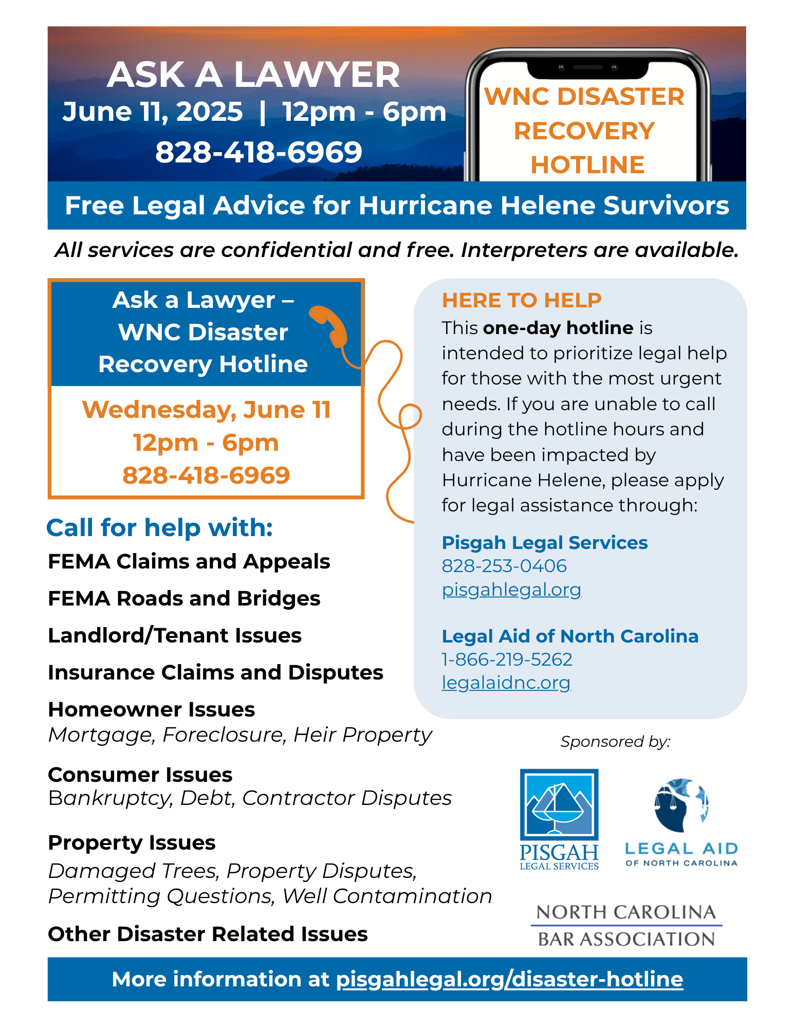 Disaster Recovery - Pisgah Legal Services